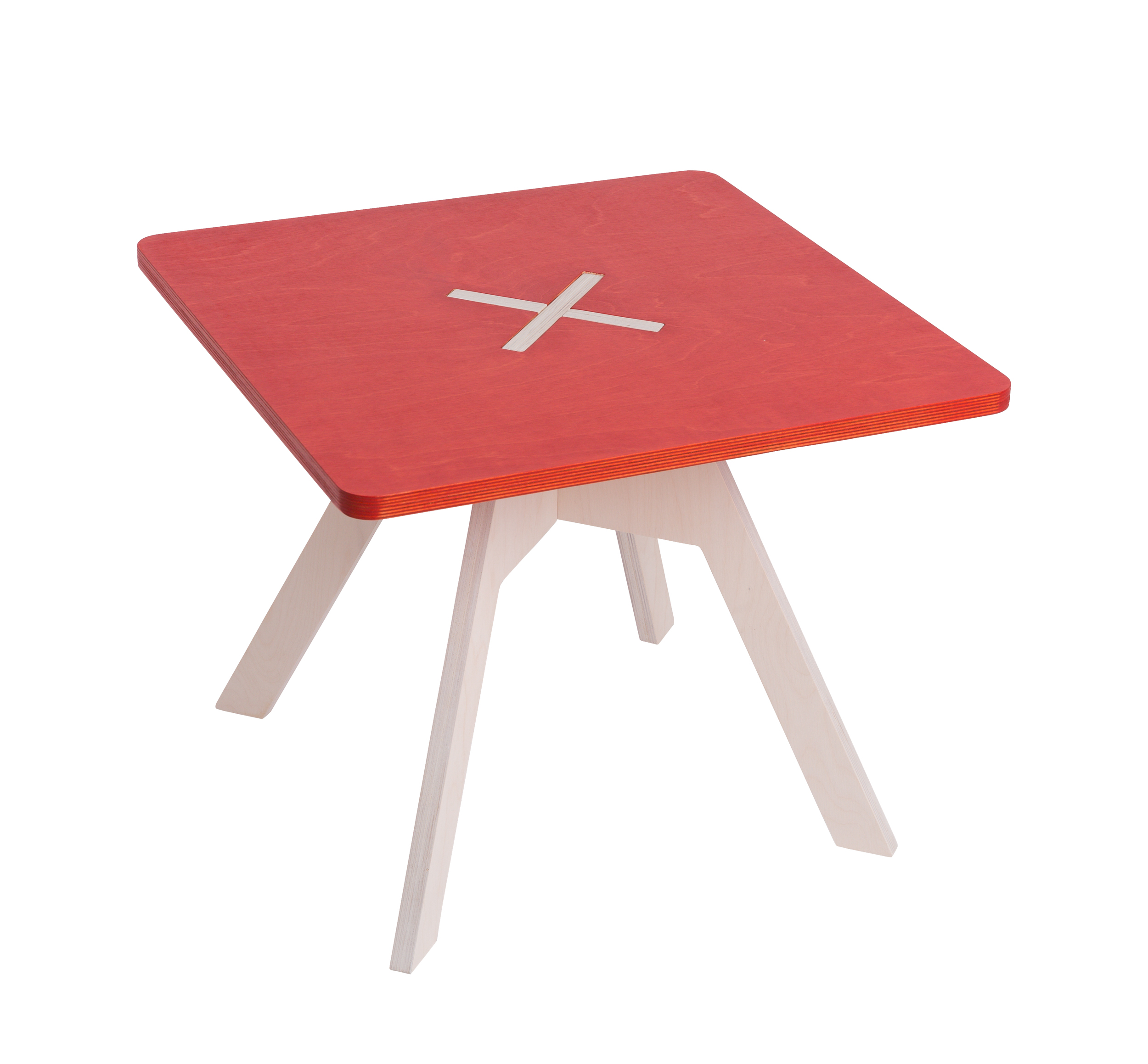Small square design table, red - 123OK - High-quality design furniture